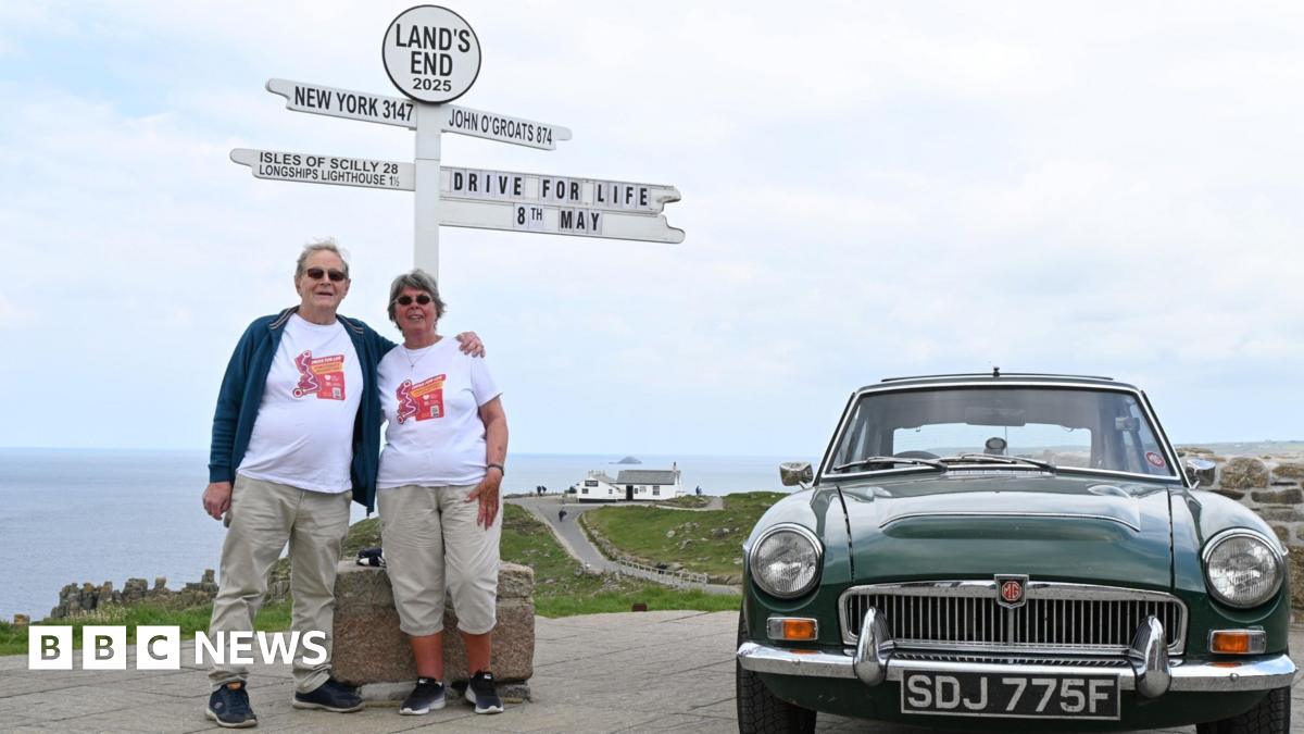 Shepshed man, 81, 'elated' to complete epic charity drive - BBC News