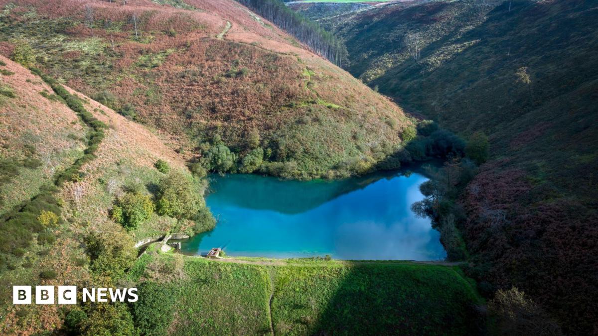 Tiktok's blue lagoon reservoir in Margam back up for auction - BBC News