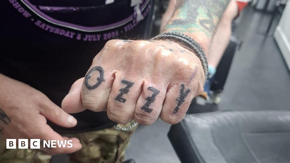 Black Sabbath fan gets Ozzy tattoo in honour of late singer - BBC News