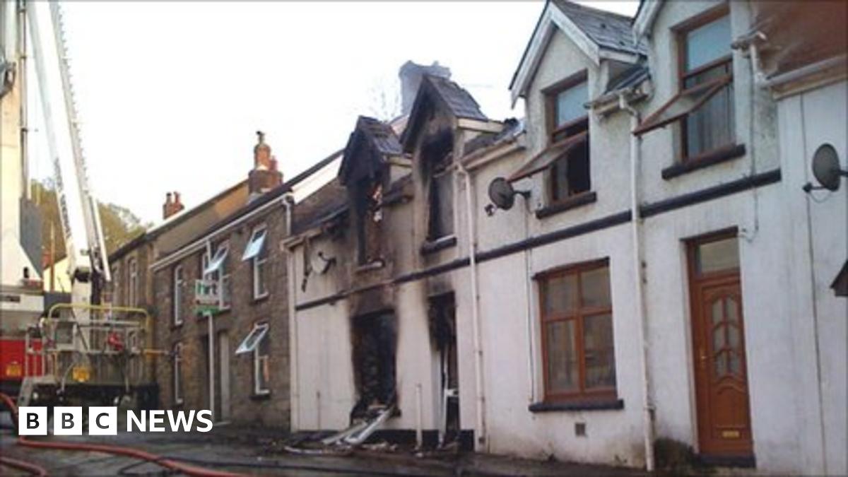 Glynneath street evacuated in house gas blast and blaze - BBC News