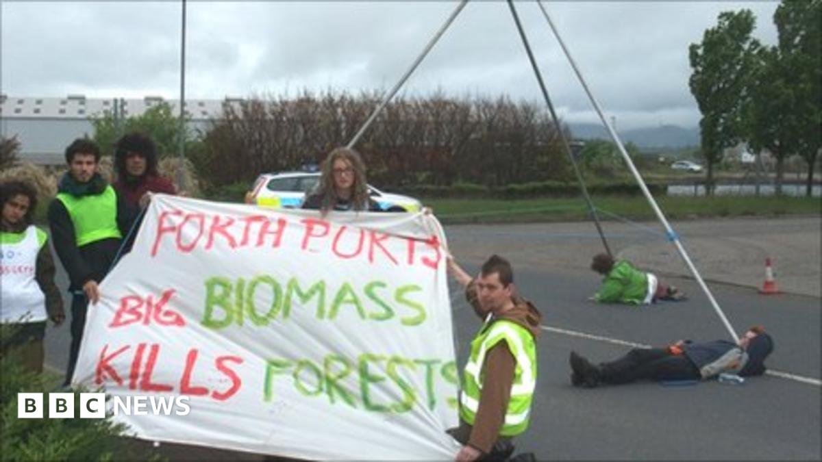 Grangemouth biomass protesters arrested - BBC News