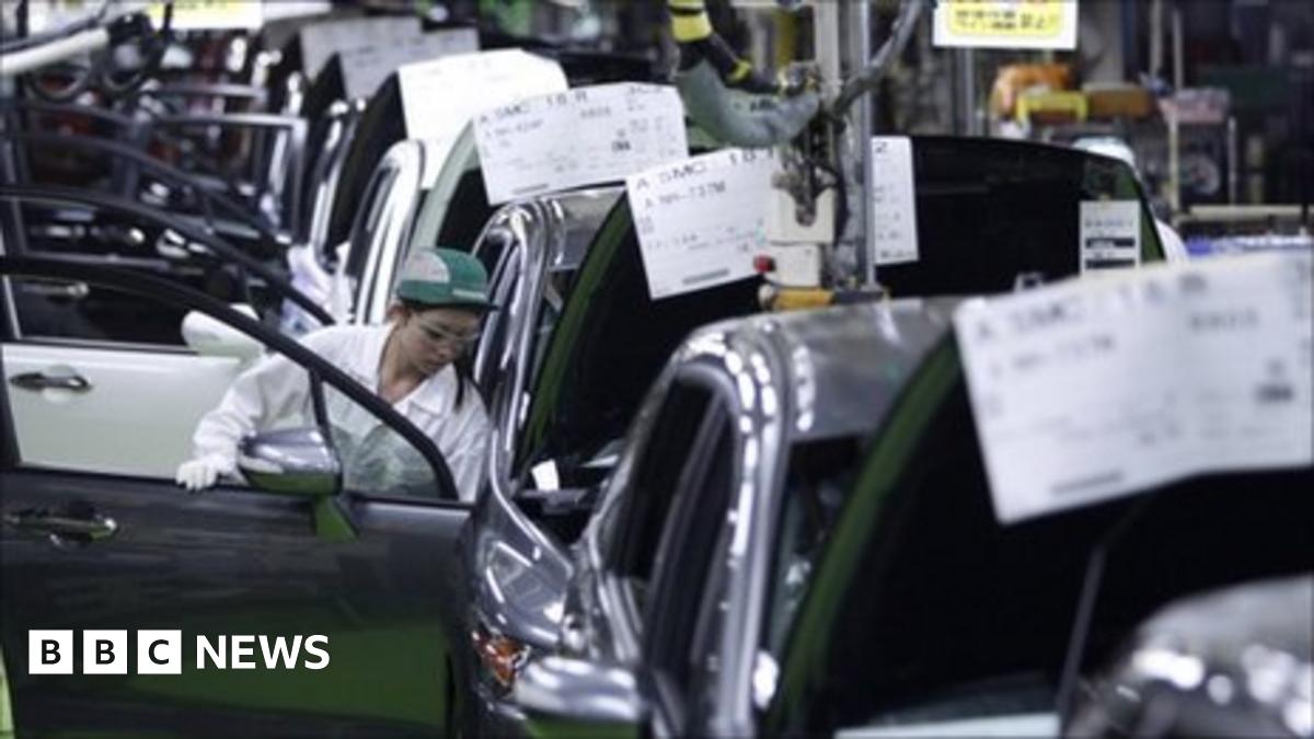 Japan's car production plunges due to parts shortages - BBC News