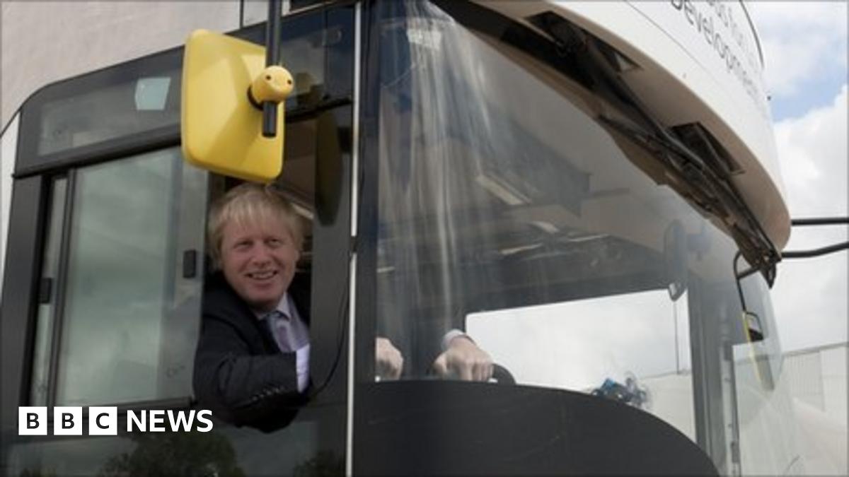 New Routemaster bus test driven by mayor Boris Johnson - BBC News