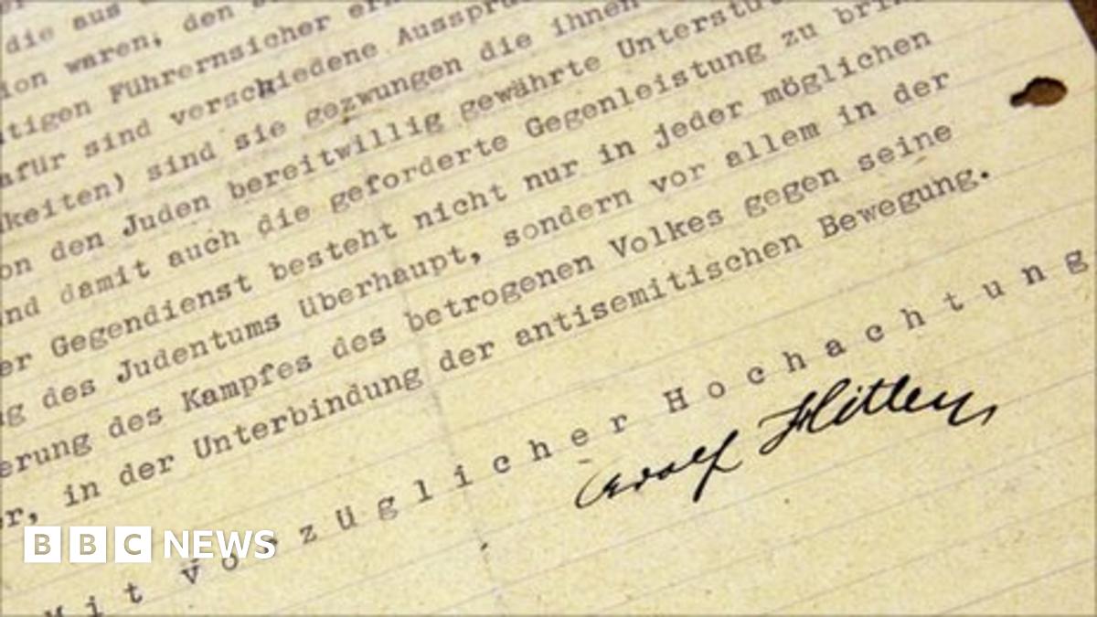 Landmark Hitler letter on Jews unveiled in New York - BBC News