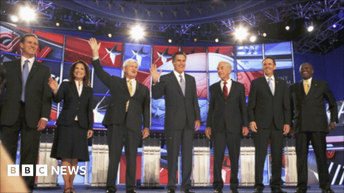 Republican 2012 hopefuls open debate in New Hampshire - BBC News