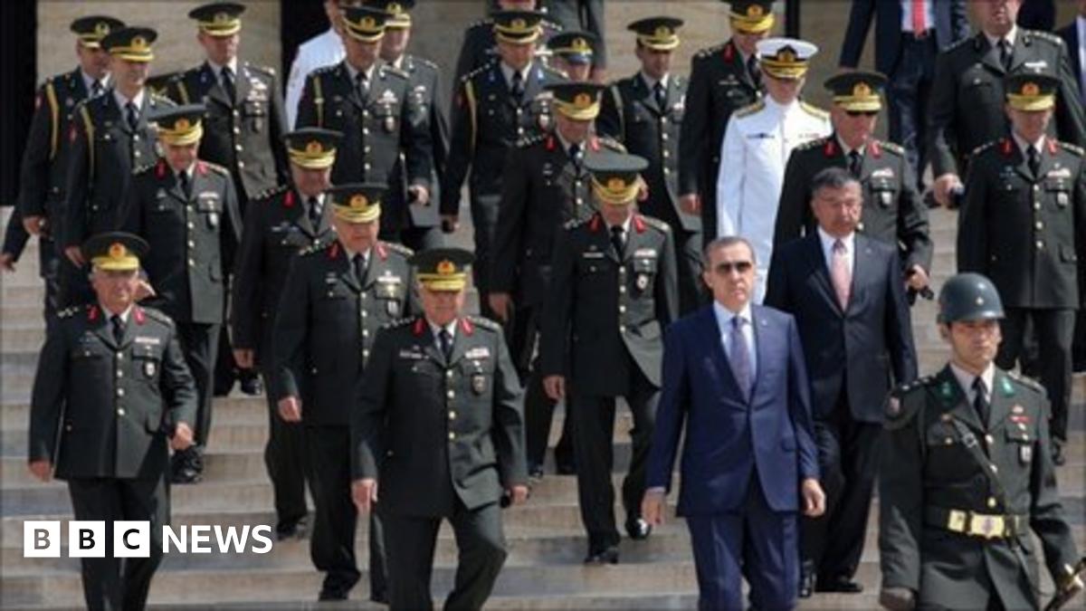 Turkey issues arrest warrants for seven top officers - BBC News