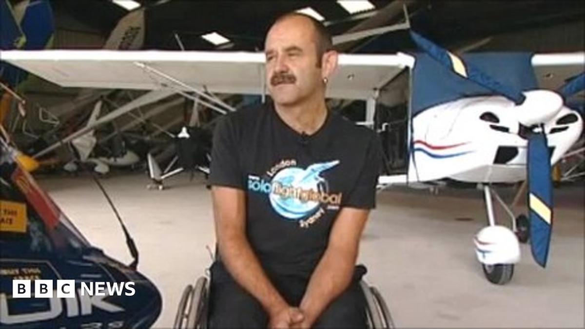 Paraplegic pilot completes epic journey in microlight - BBC News
