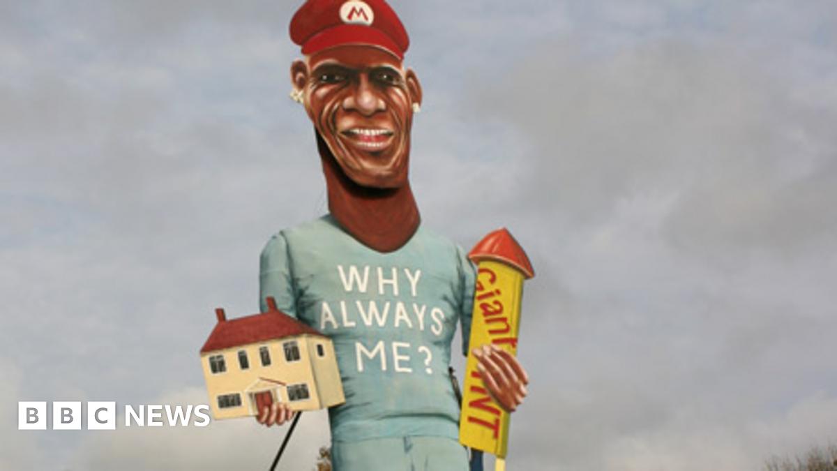 Fireworks footballer Mario Balotelli is Edenbridge guy - BBC News