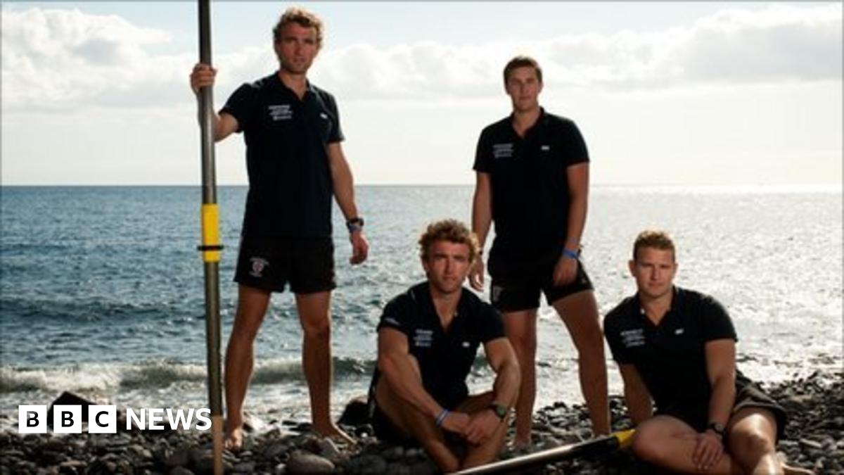 Atlantic rowers celebrate reaching Barbados - BBC News