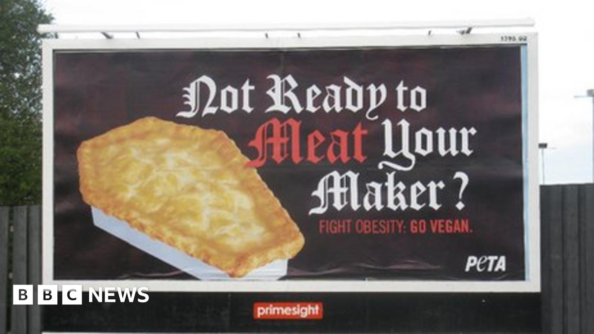 Peta's anti-meat advert in Gloucester slammed by obesity forum - BBC News