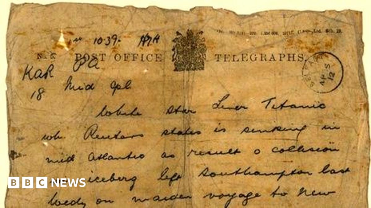 Titanic telegram up for auction in Dublin - BBC News