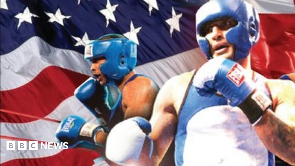 USA police boxers take on Staffordshire officers for charity - BBC News