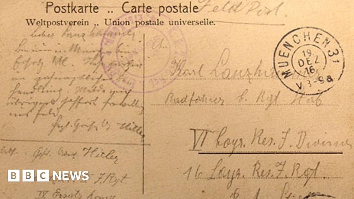 Hitler postcard found in World War I project - BBC News