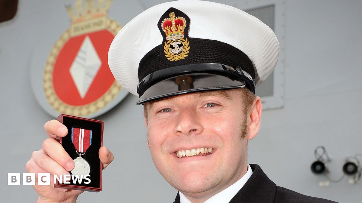 CPO Brian Diamond from HMS Diamond given diamond medal - BBC News