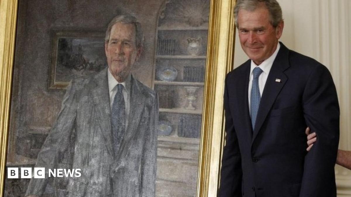 Wise-cracking George W Bush likes presidential portrait - BBC News