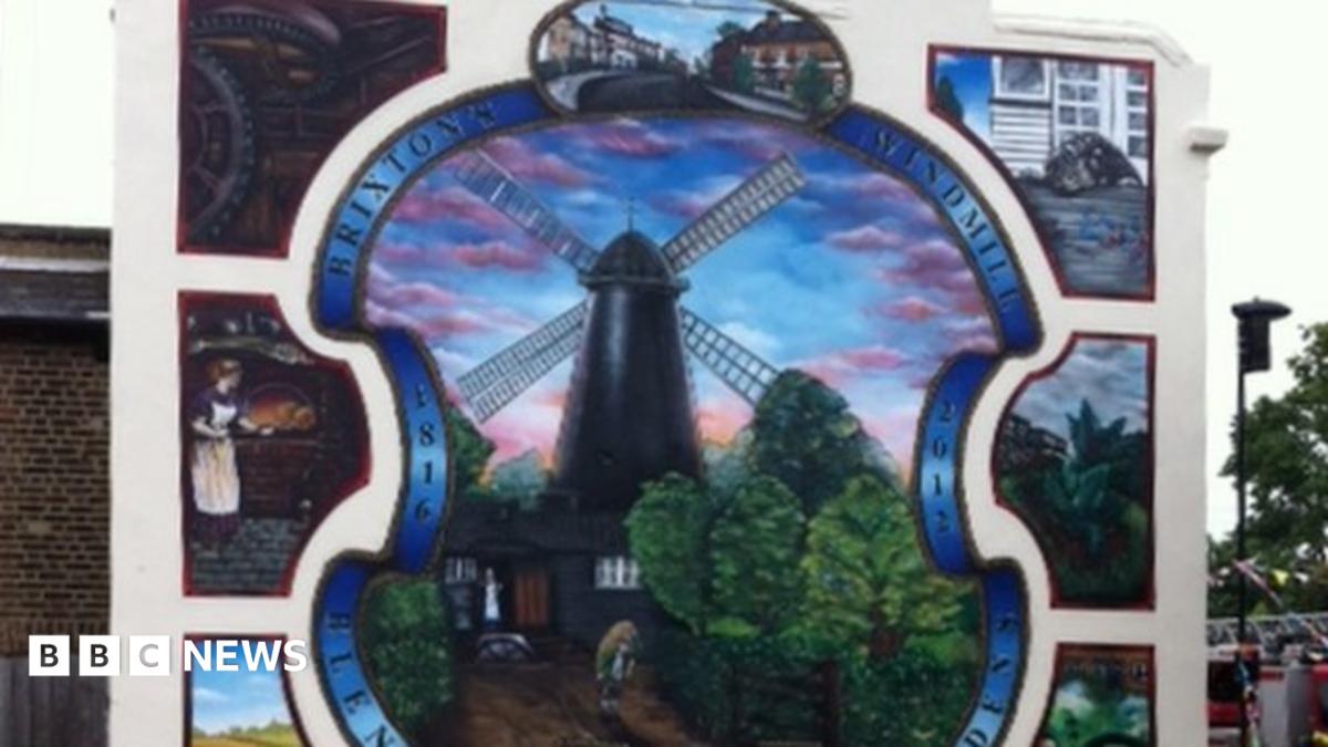 Restored and repainted Brixton Windmill mural unveiled - BBC News