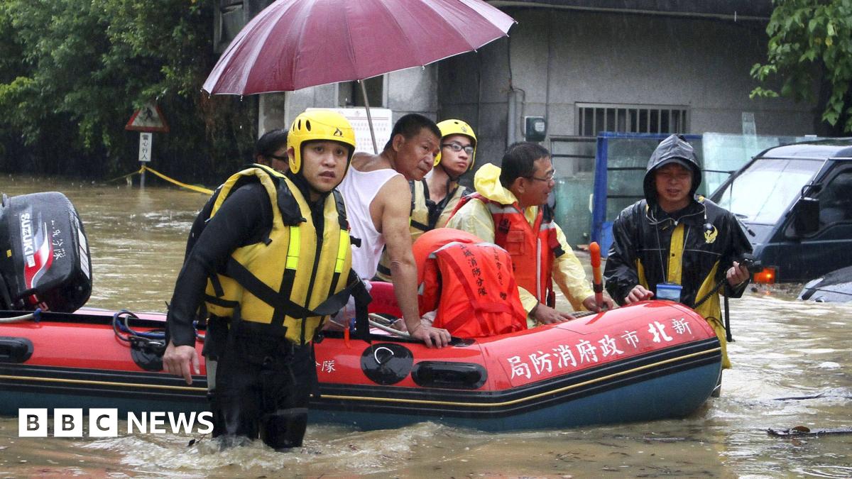 Taiwan flooding kills six people with two more missing - BBC News