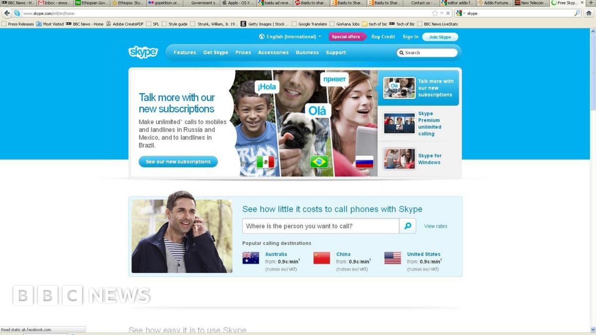 Ethiopia clamps down on Skype and other internet use on Tor - BBC News