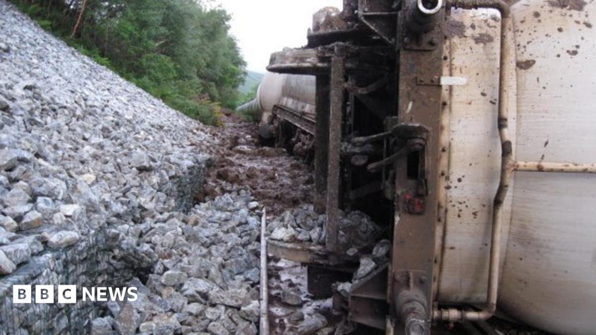Landslides and fire disrupt rail services as rains hit Scotland - BBC News