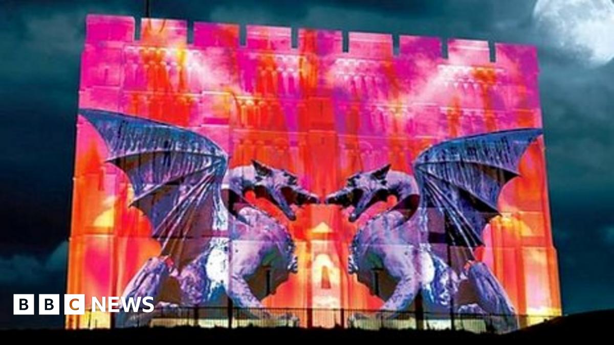 Norwich Castle 3D projection marks torch relay - BBC News