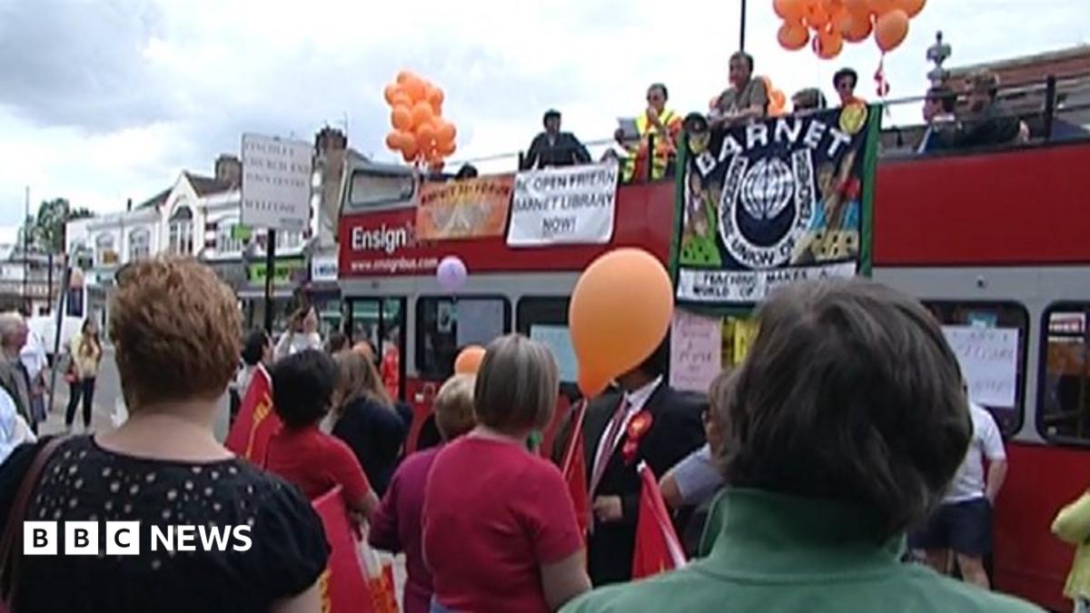 Protest over Barnet Council privatised services - BBC News