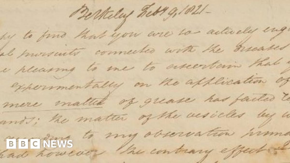 Edward Jenner museum considers loan request for letter - BBC News