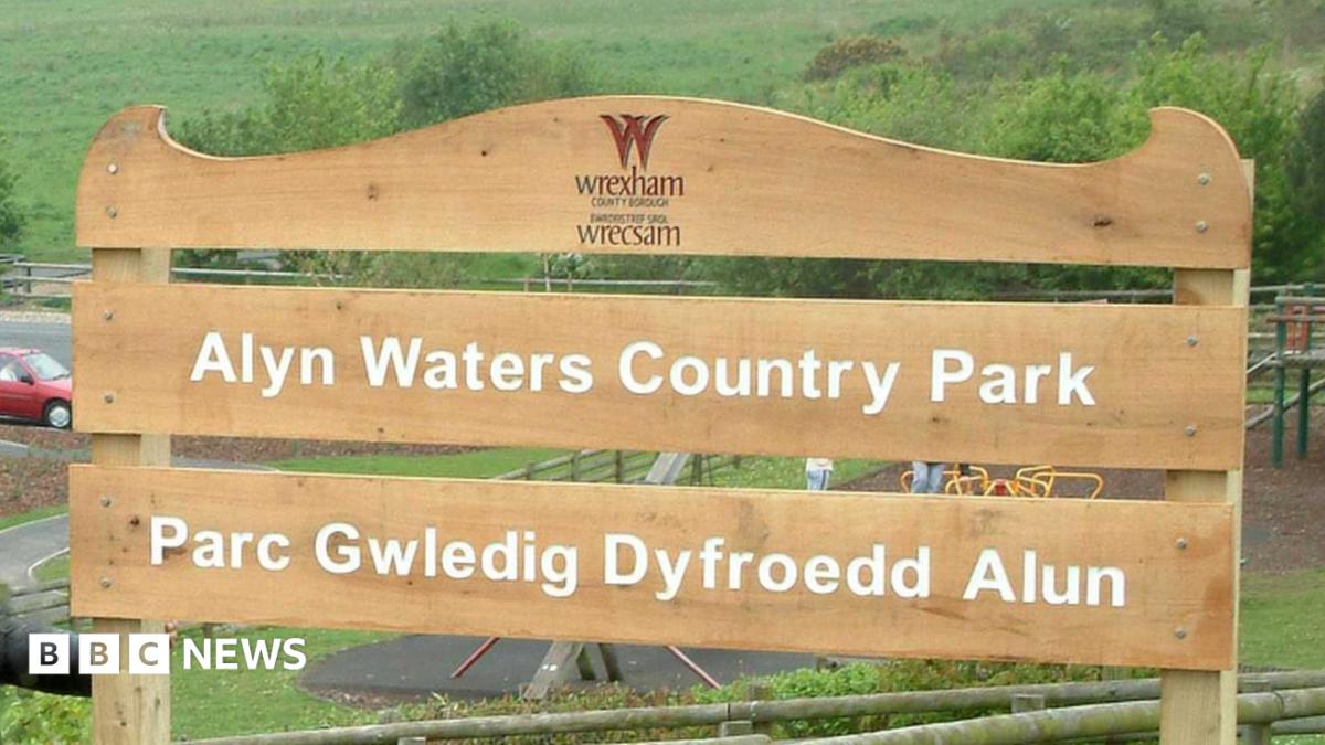 Travellers set up on Alyn Waters Country Park in Wrexham - BBC News