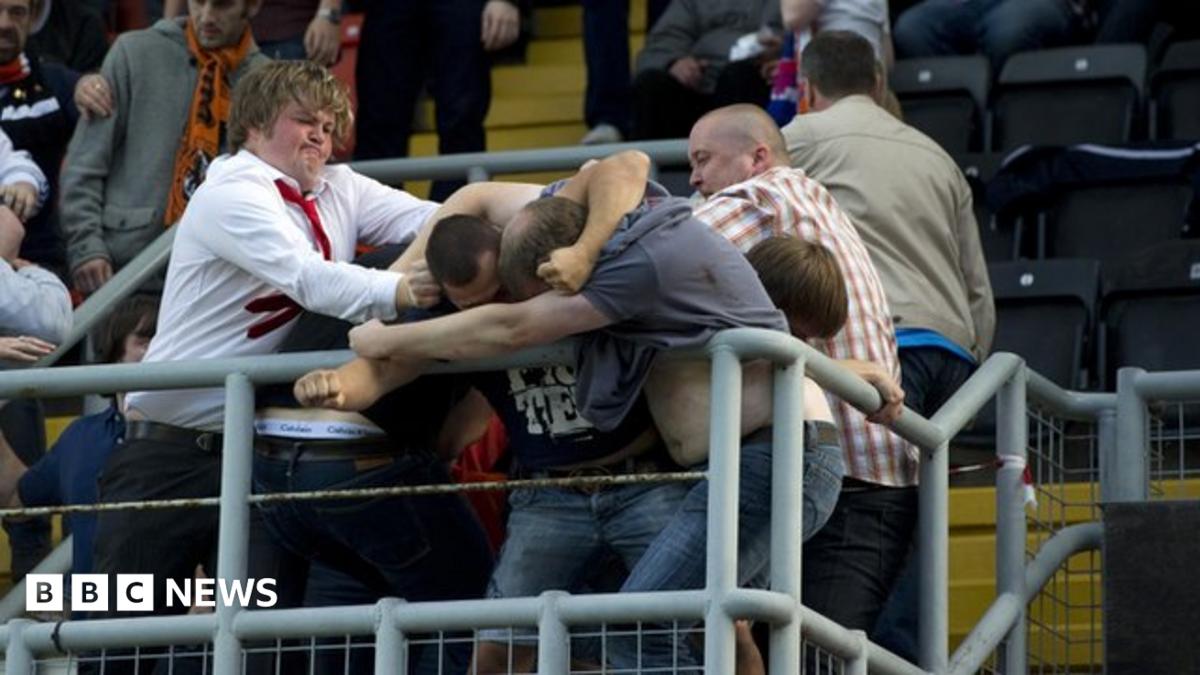 Dundee Utd match with Dinamo Moscow marred by violence - BBC News