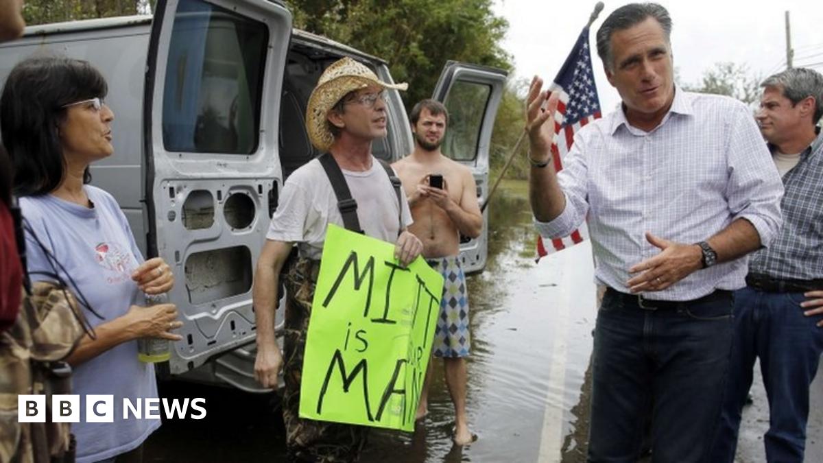 Mitt Romney tours Louisiana town hit by Hurricane Isaac - BBC News