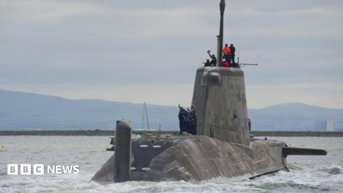 Navy's £1.6bn submarine Ambush sets sail from Barrow - BBC News