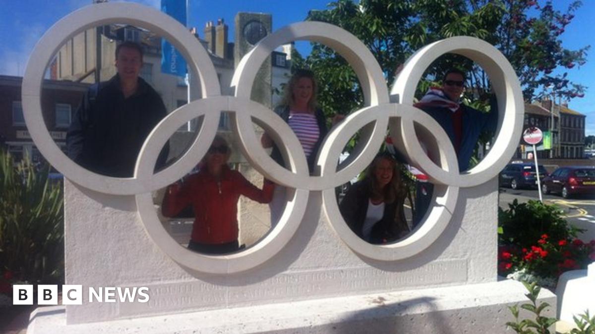 Weymouth Olympic rings move to Portland - BBC News