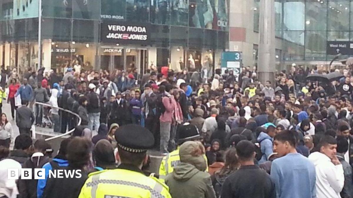 Protesters gather at Birmingham Bullring centre - BBC News
