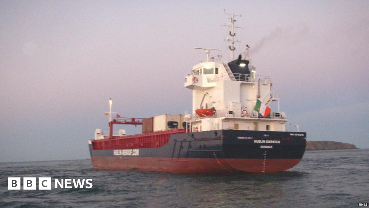 Channel Islands freight ship hits rock on maiden voyage - BBC News