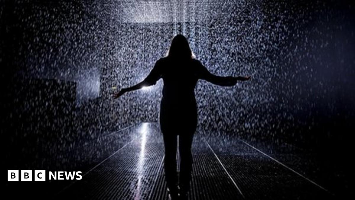 Exhibition gives visitors power to control the rain - BBC News