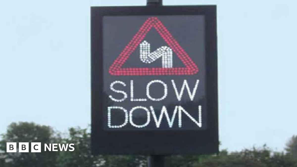 Somerset villages share portable speed indicator signs - BBC News