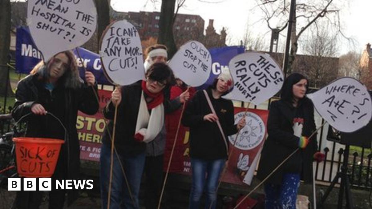 'Anti-cuts' protestors march in Manchester and Liverpool - BBC News
