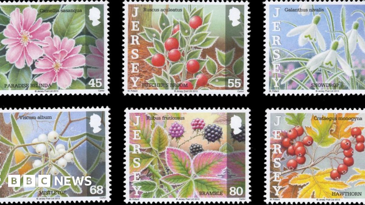 Winter flowers and plants on Jersey stamps - BBC News