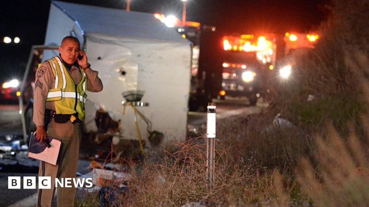 California bus crash kills eight and injures dozens - BBC News
