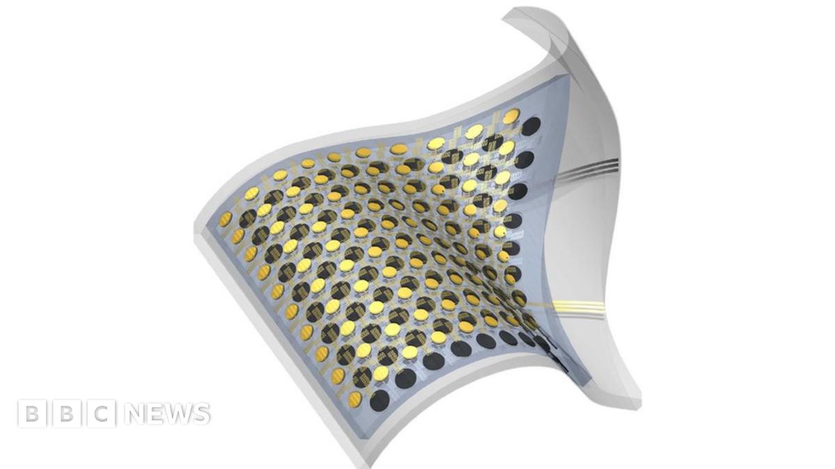 Stretchy battery drawn to three times its size - BBC News