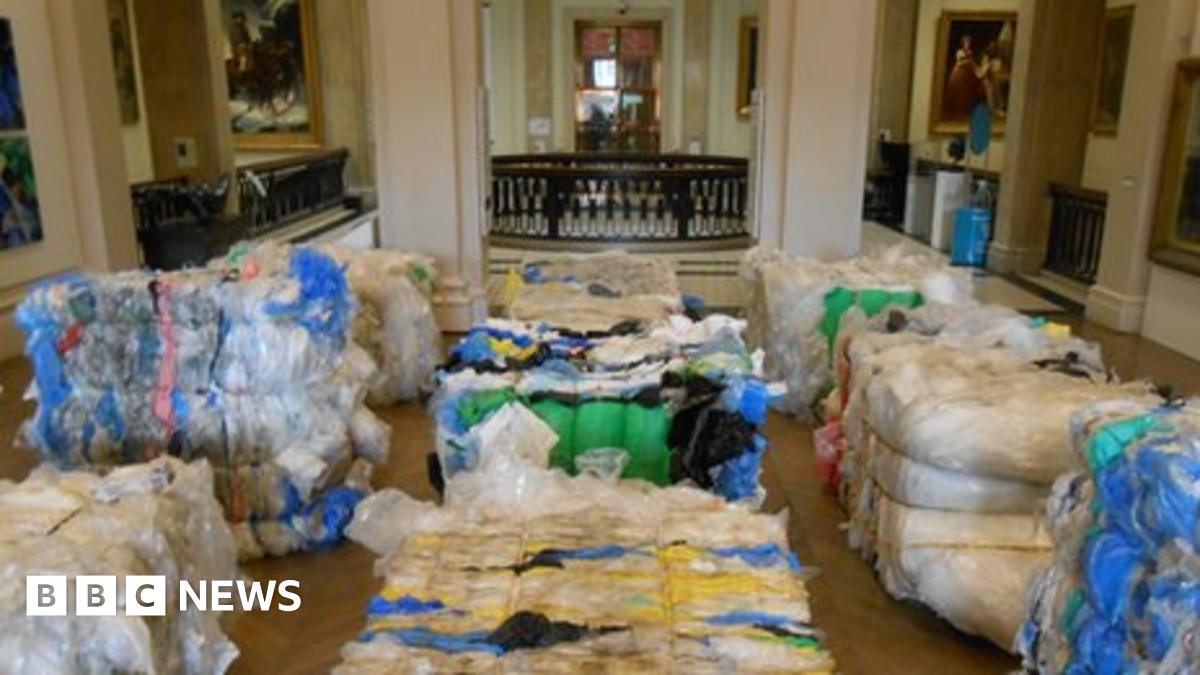 Artist Robyn Woolston installs rubbish bales in Walker Art Gallery ...