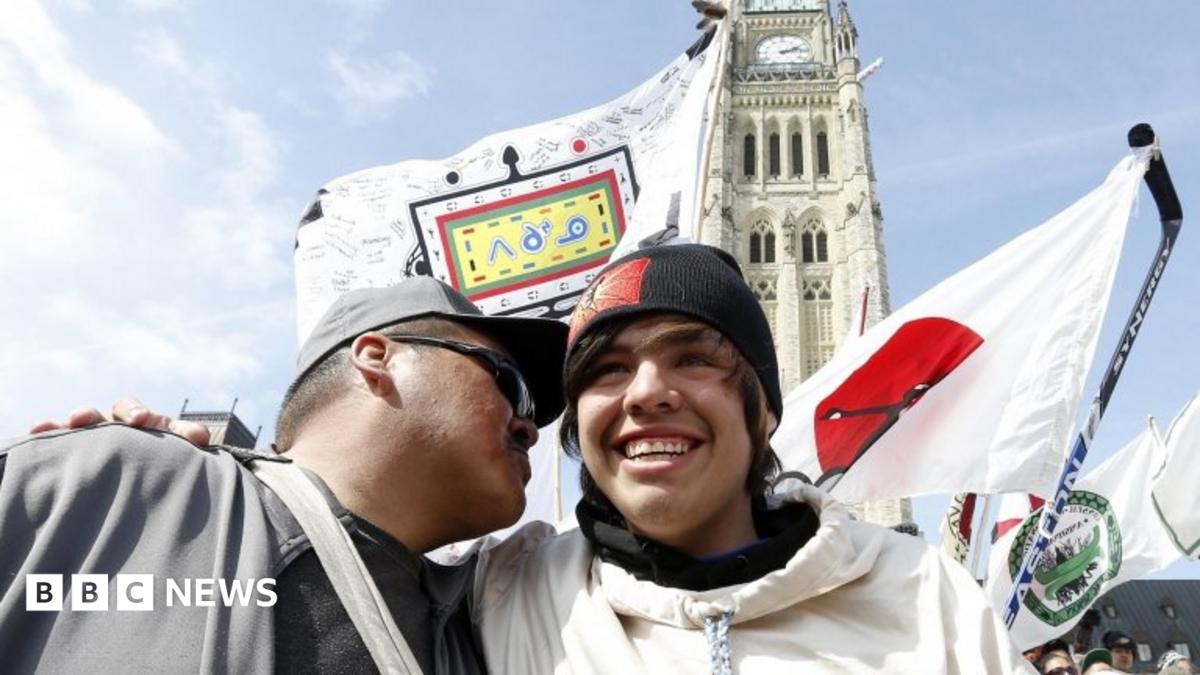 Seven Native Canadians finish arduous protest trek - BBC News