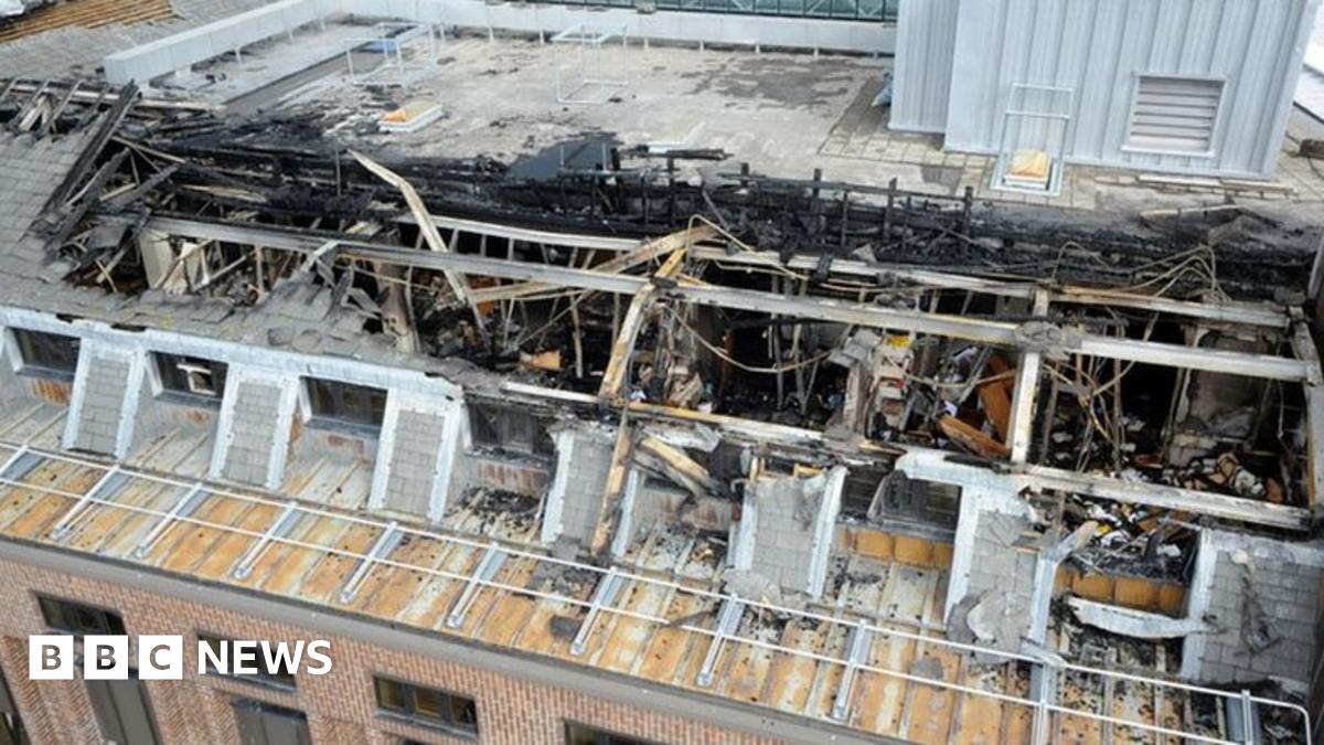 National Library of Wales fire 'started by blowtorch' - BBC News