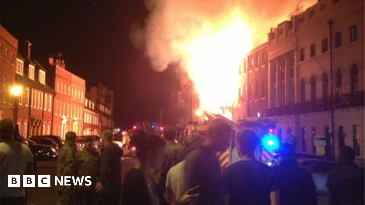 Windsor building partially collapses during major fire - BBC News