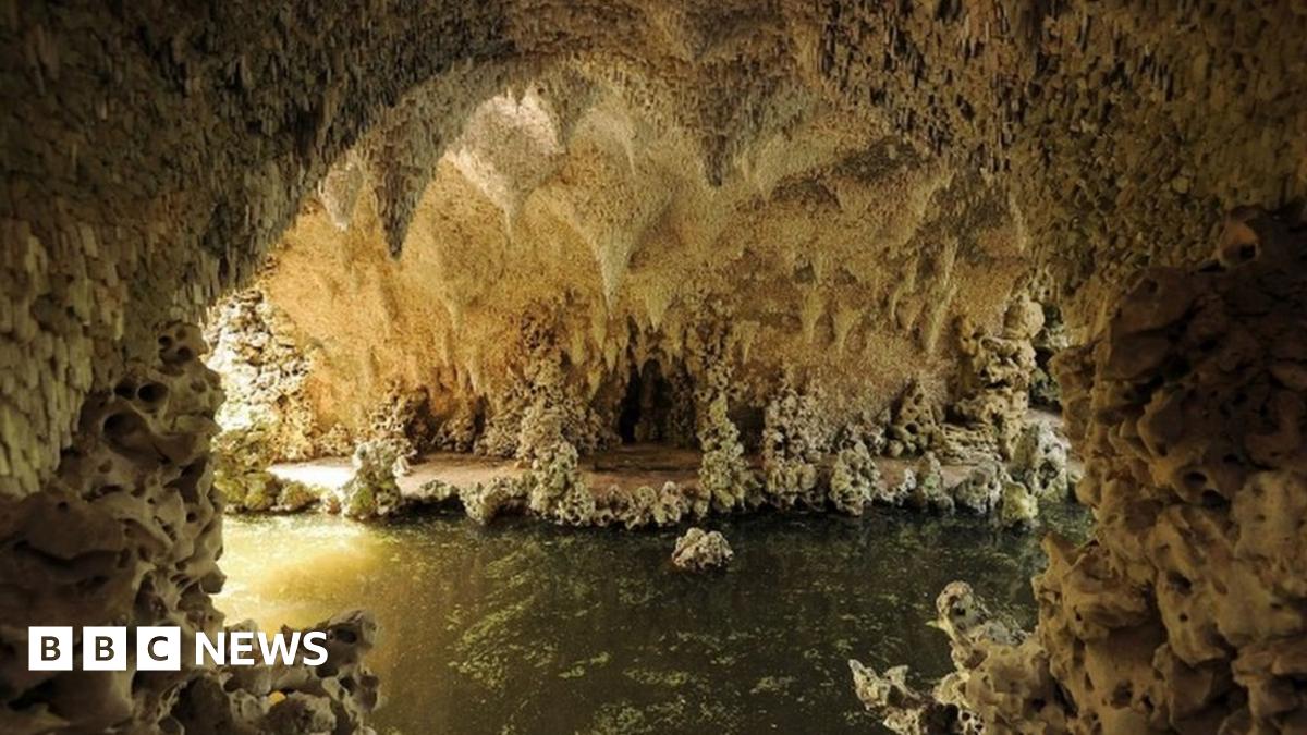 In pictures: Restored Painshill Park crystal grotto unveiled - BBC News