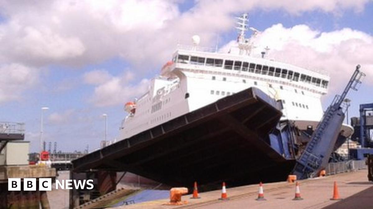 Harwich DFDS ferry crashed due to engine 'running too fast' - BBC News