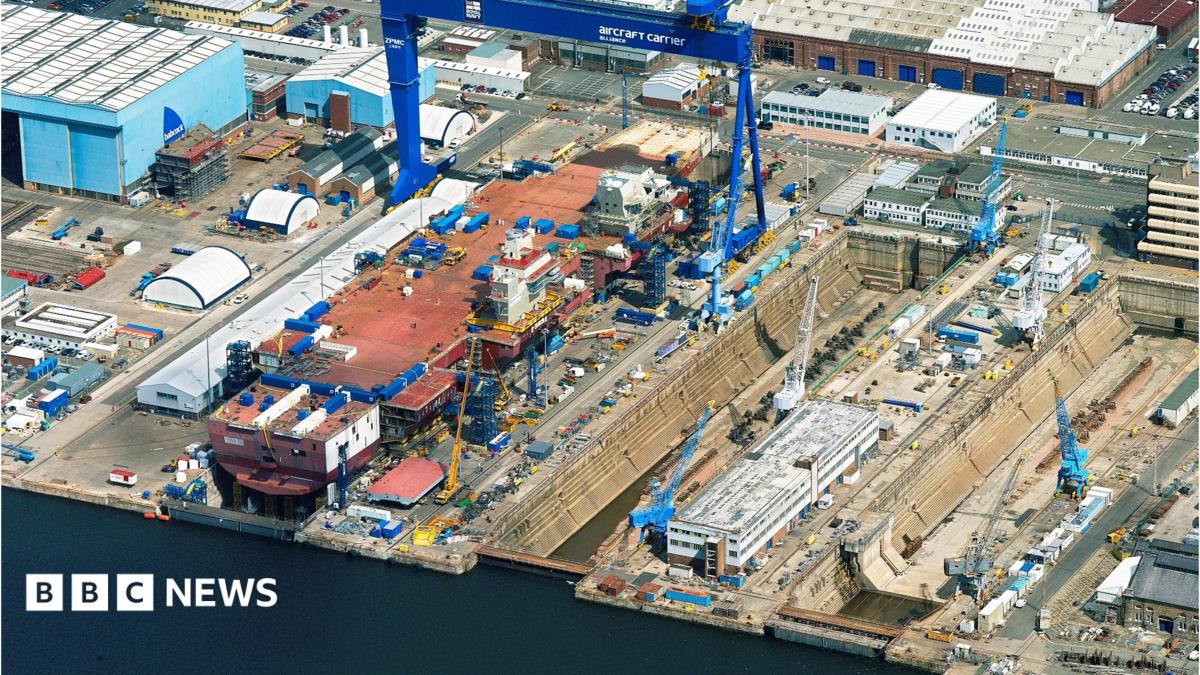 Royal Navy's latest aircraft carrier nears completion at Rosyth - BBC News