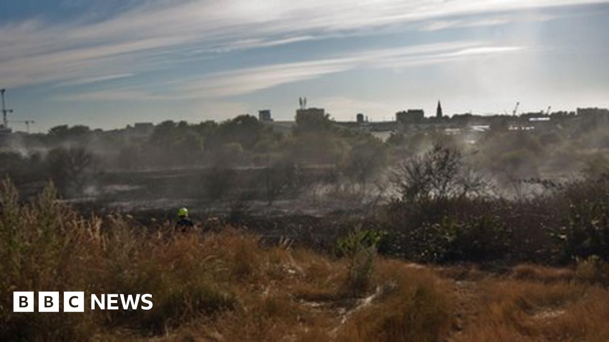 Southampton roads evacuated in heathland fire - BBC News