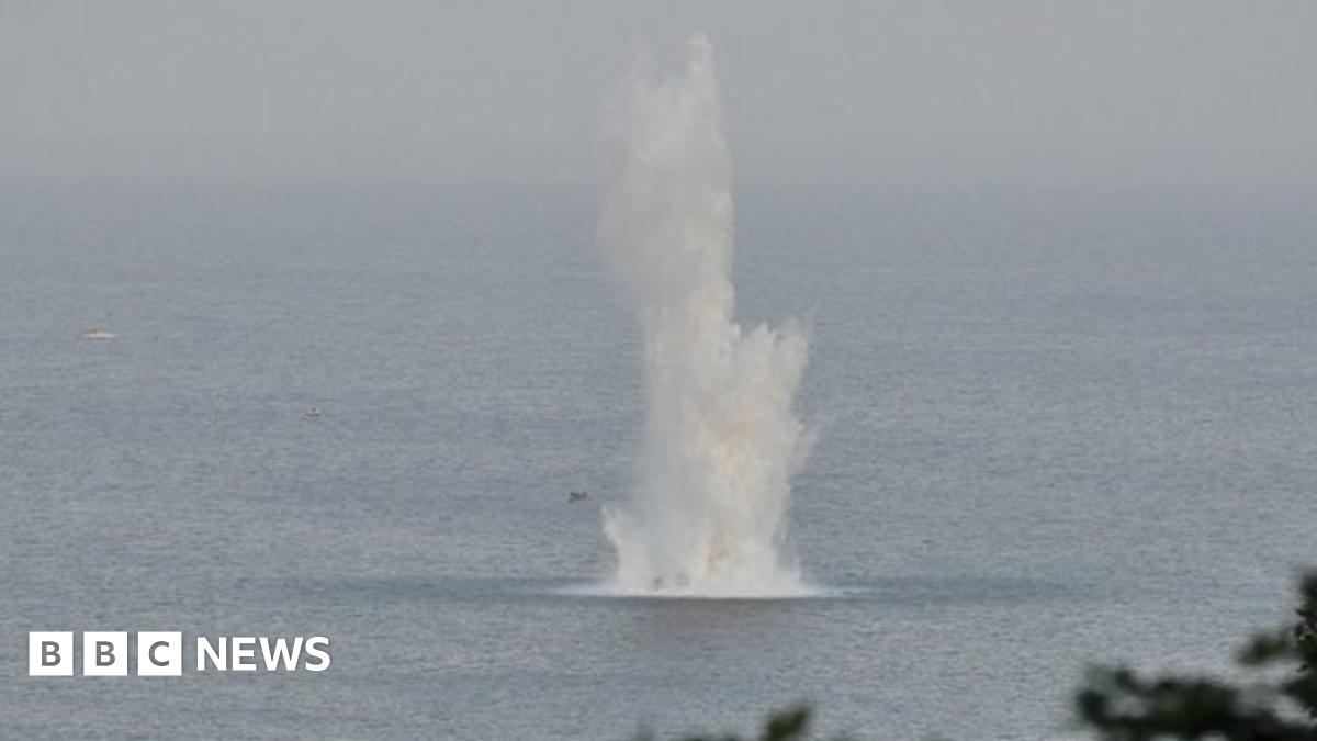 Guernsey World War II bomb blown up at sea - BBC News