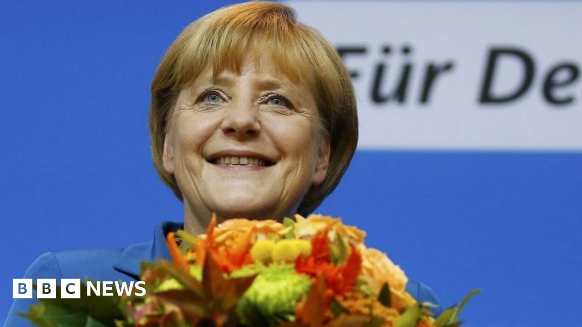 Angela Merkel celebrates after German election win - BBC News