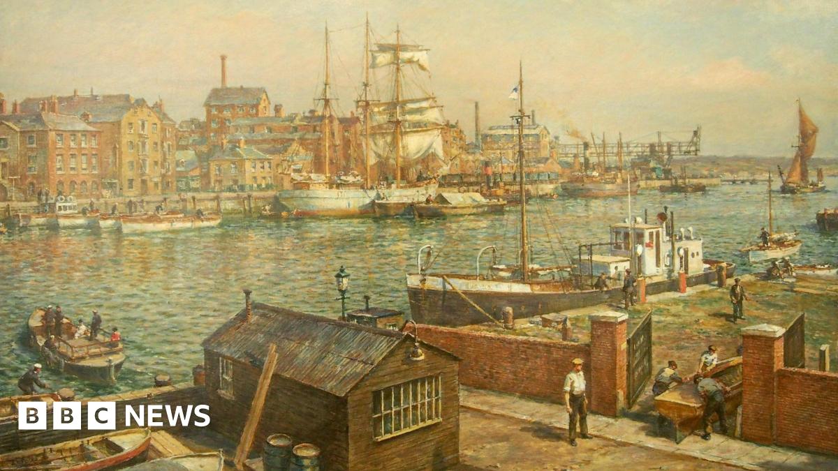Poole Museum acquires Bernard Gribble painting of town's quay - BBC News